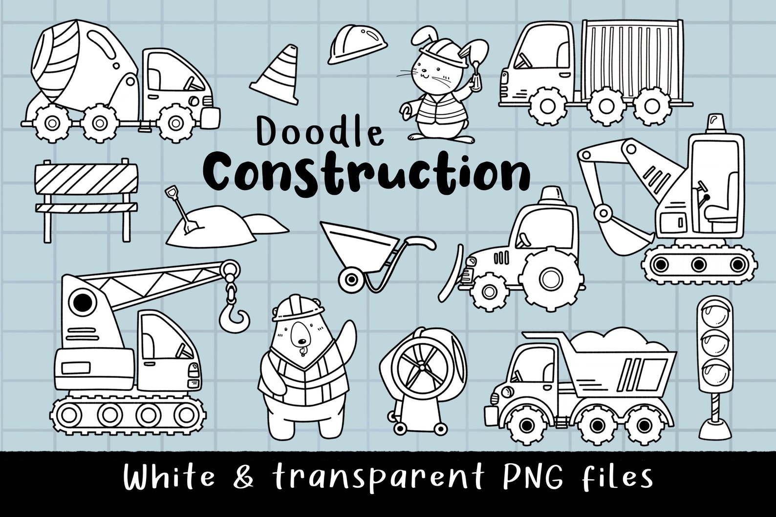 Doodle Construction Clipart, Construction Truck, Constrution Party ...