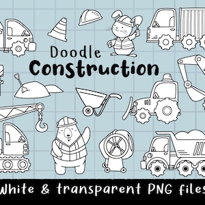 Doodle Construction Clipart, Construction Truck, Constrution Party ...