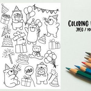 Bear Birthday Party Clipart, Happy Birthday, Cute Bear Clipart ...