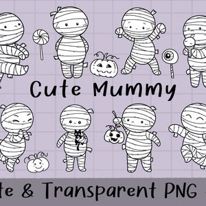 Cute Mummy Clipart, Cute Halloween Clipart, Ghost Clipart, Pumpkin PNG ...
