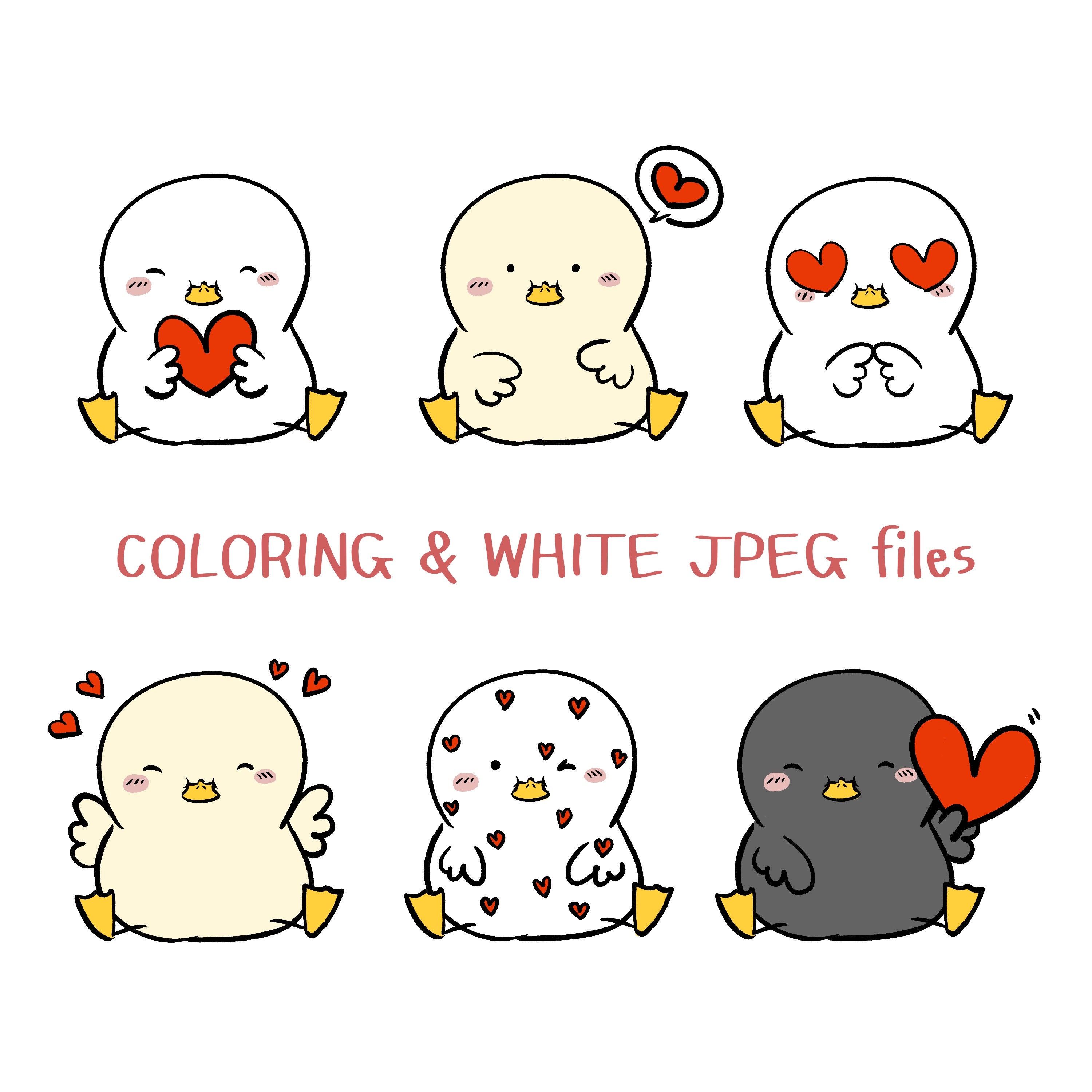 Cute Duck Hand Draw Clipart / Duck Lover/ Lovely Duckling/ - Etsy