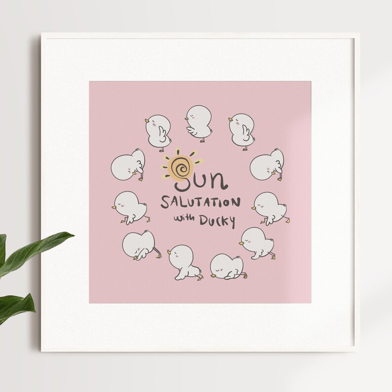Yoga Duck Hand Draw Clipart / Sun Salutation / Yoga Post/ Cute Duck ...