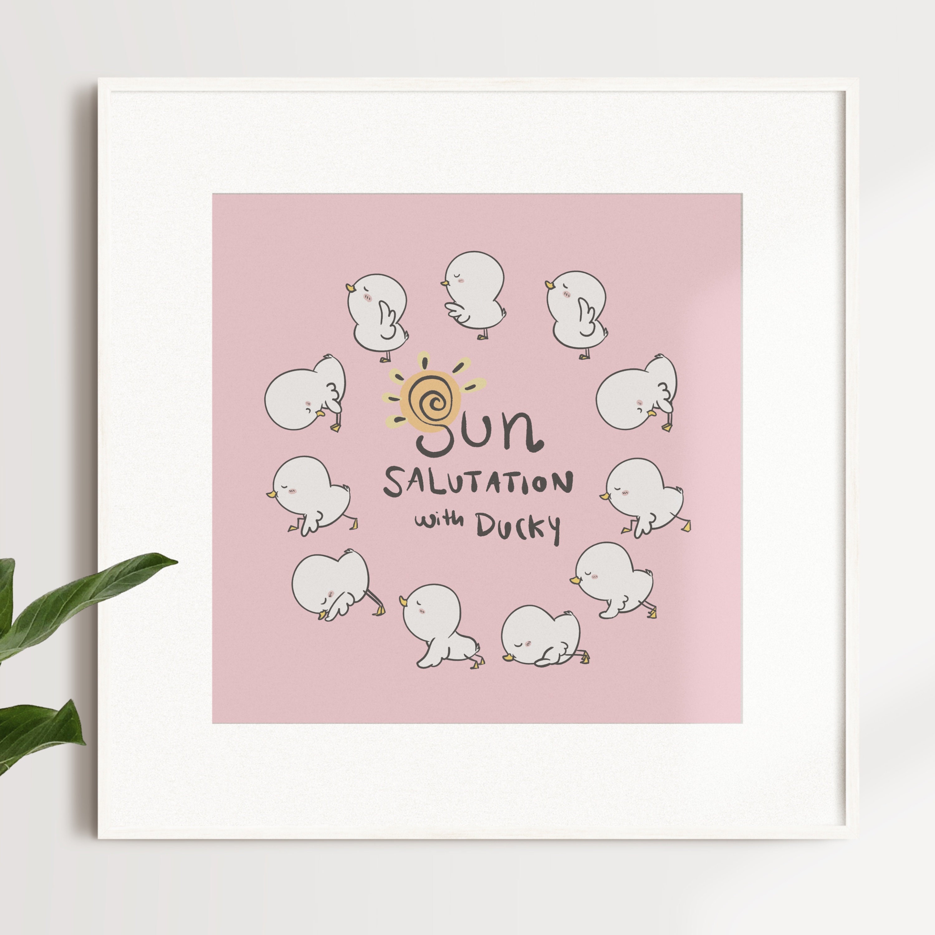 Yoga Duck Hand Draw Clipart / Sun Salutation / Yoga Post/ Cute Duck ...