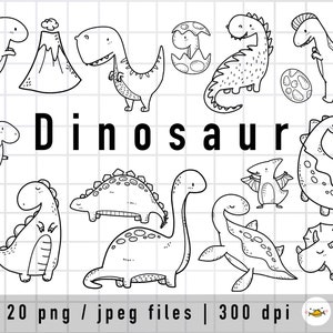 Dinosaur Clipart , DINOSAURS , Cute Dinosaur Clip Art , Doodle Drawing ...