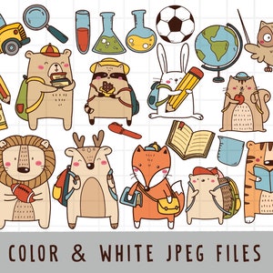 Woodland Animals Back to School Clipart, Woodland School Clipart ...