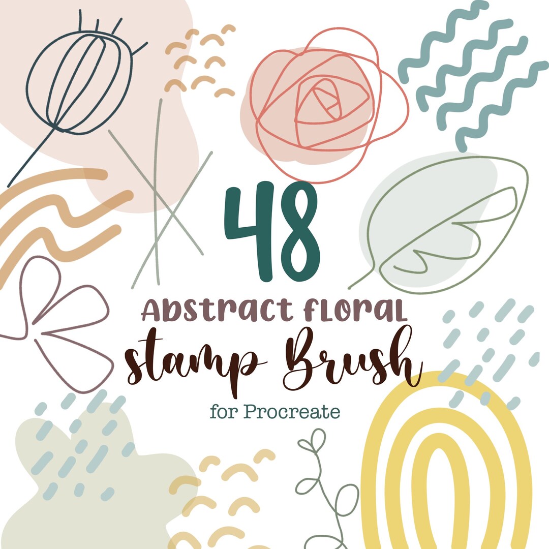 Floral Procreate Stamps, Abstract Procreate Stamps, Doodle Procreate ...