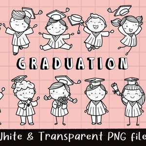 Graduation Doodle Boy and Girl Clipart, Stick Figure Clipart,friend ...
