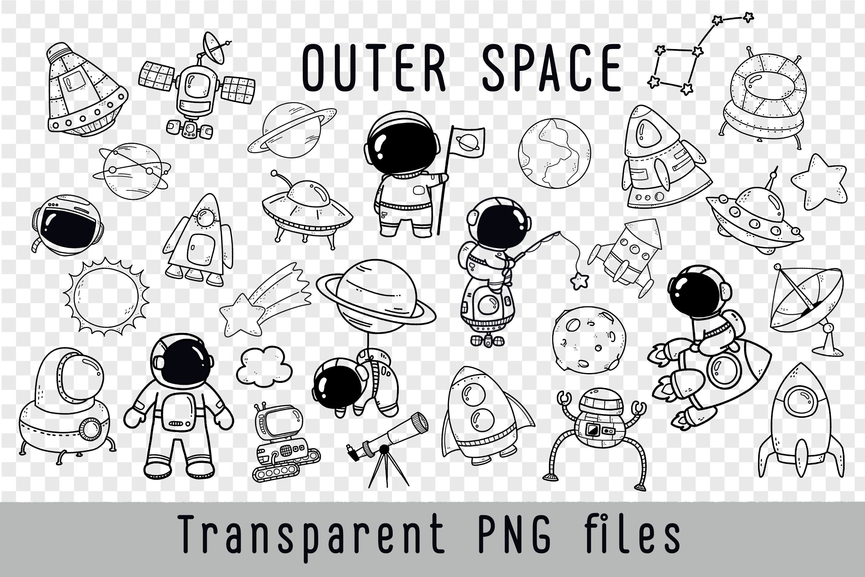 Outer Space Clipart, Astronaut Clipart, Planet, UFO, Spaceship, Rocket ...