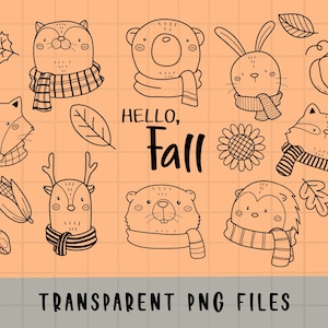 Hello Fall Woodland Animals Clipart, Autumn Forest Animal, Wild Cute ...