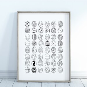 Easter Eggs Hand Draw Clipart /doodle /black and White Easter Eggs ...