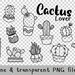 Doodle Cactus Cliparts, Succulent Clipart Set, House Plants Clipart ...