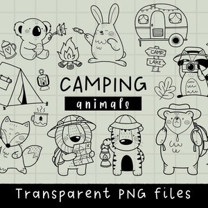 Animals Camping Clipart, Camping Woodland Animals Clipart, Forest ...