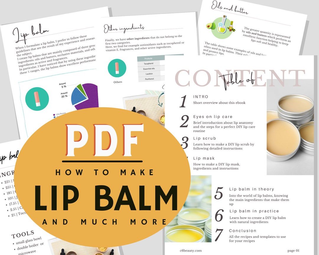 DIY Lip Balm Pdf | How to Make Lip Balm and Much More at Home Following ...