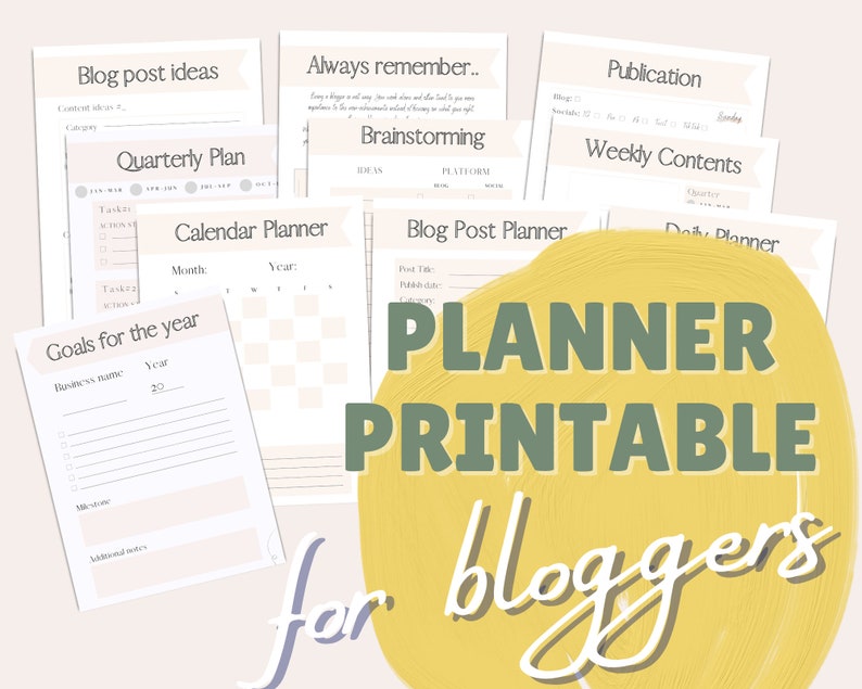 Printable Planner for Bloggers, Daily Planner, Business Planner, Small ...