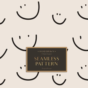 Smiley Face Seamless Pattern Papel digital Patrón original - Etsy México