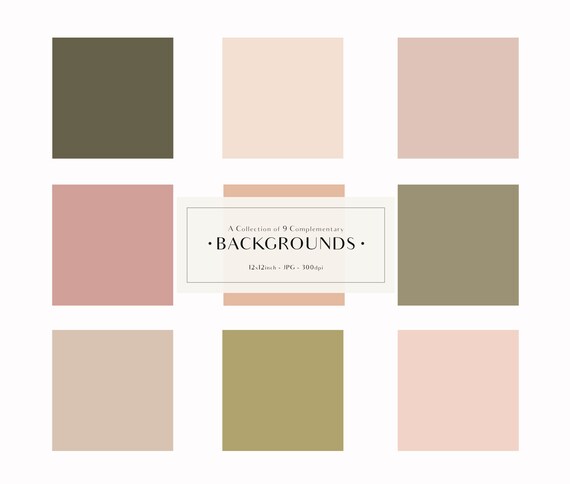 Solid Color Digital Backgrounds Digital Paper Set Blush Pink | Etsy