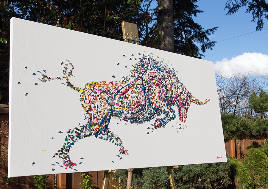 Bull,72,3d Artwork Bull,unique Texture Bull,signature 3D Bull,painting ...