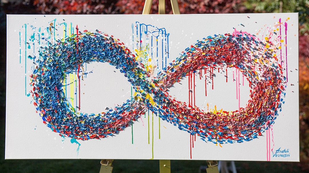 Infinity Symbol 48",beautiful Abstract 3D Acrylic Painting Canvas,feng ...