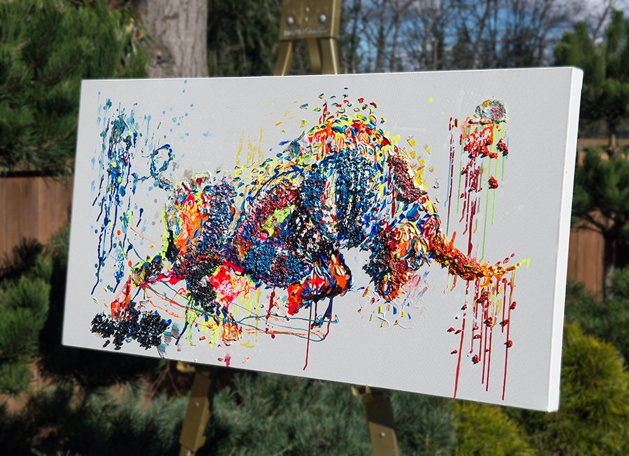 Bullred Bull 3D Artwork 48signature Acrylic Bull - Etsy