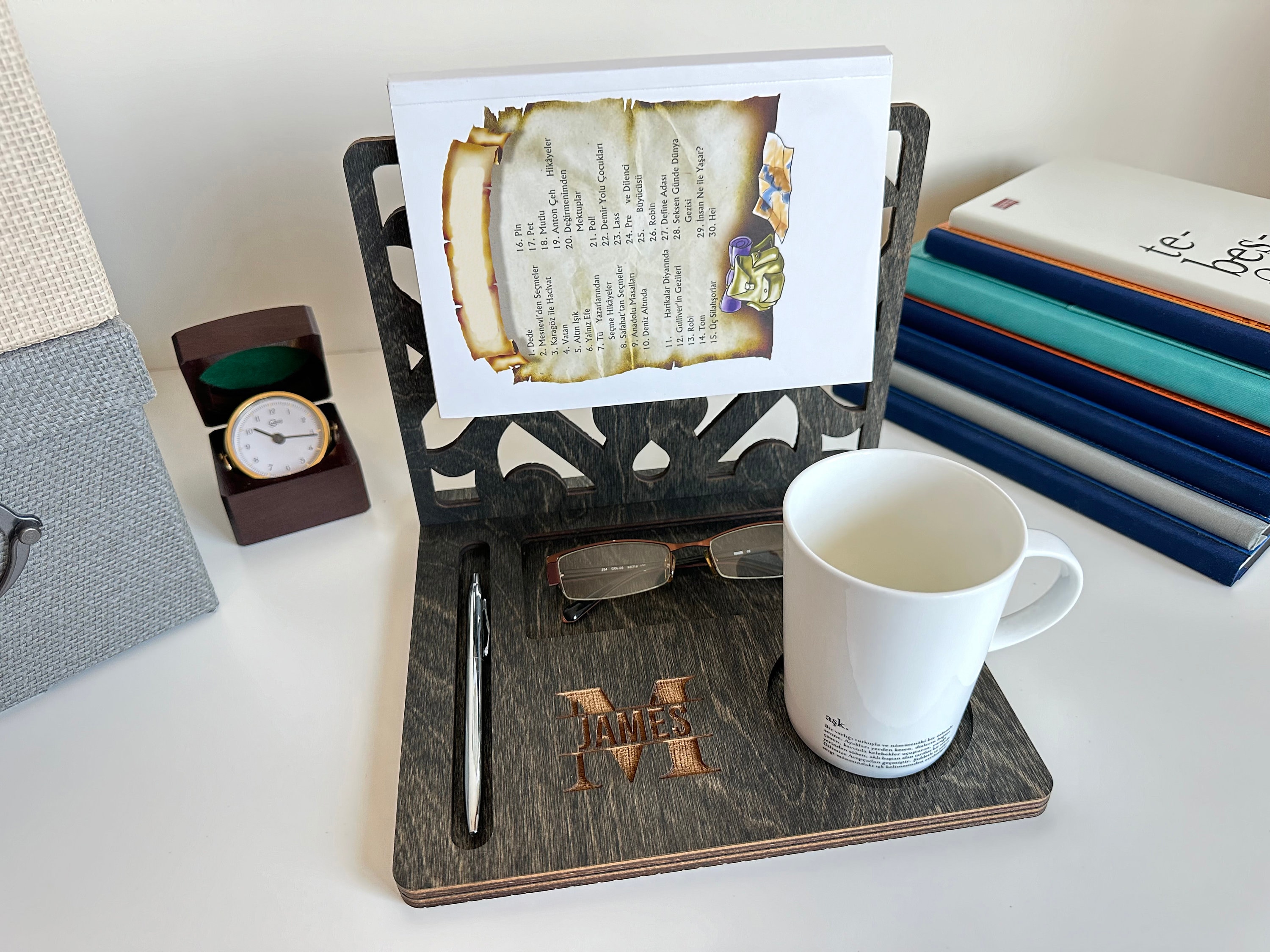 Personalized Book Stand, Bookmark Stand, Book Place Holder, Wooden Book ...