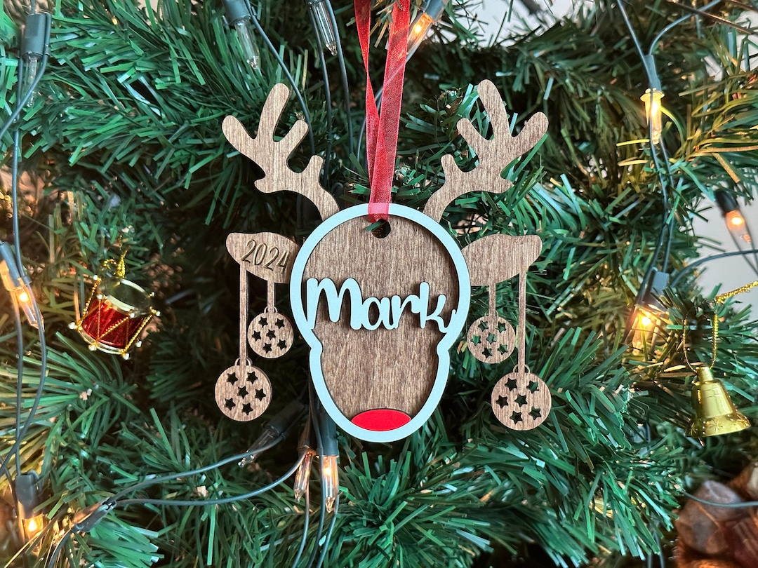 Christmas Personalised Reindeer Decorations Names, Personalized ...