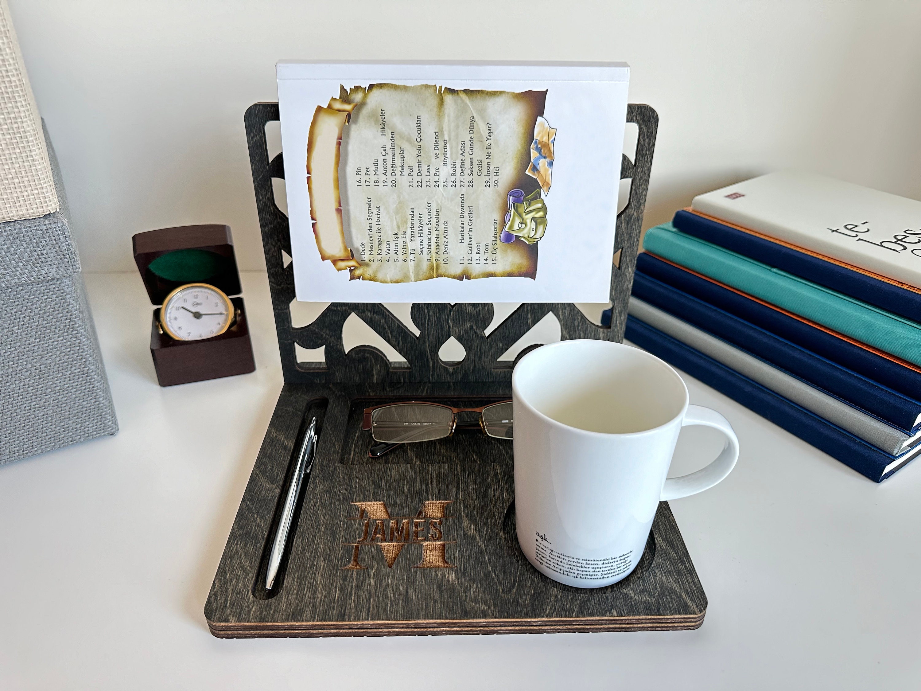 Personalized Wooden Book Stand, Book Valet, Book Holder Stand for ...