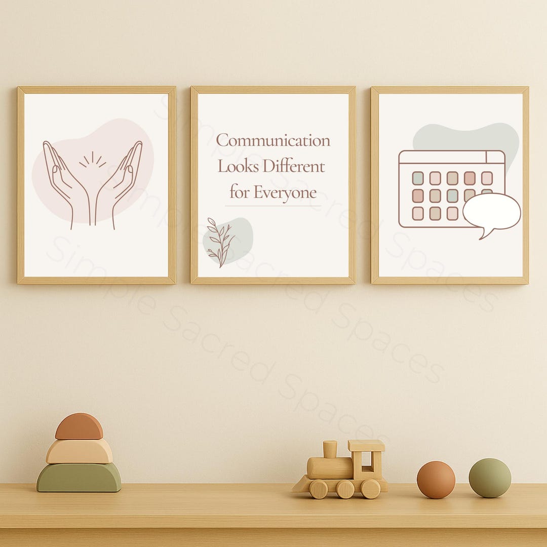 Printable AAC Speech Therapy Wall Art Set – SLP Posters for Classroom ...