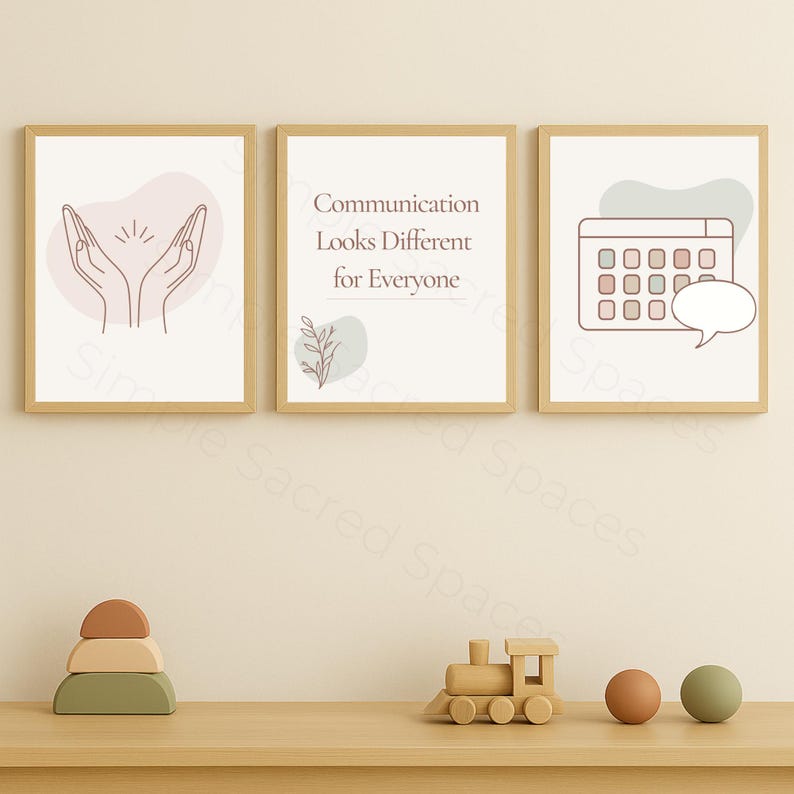 Printable AAC Speech Therapy Wall Art Set – SLP Posters for Classroom ...