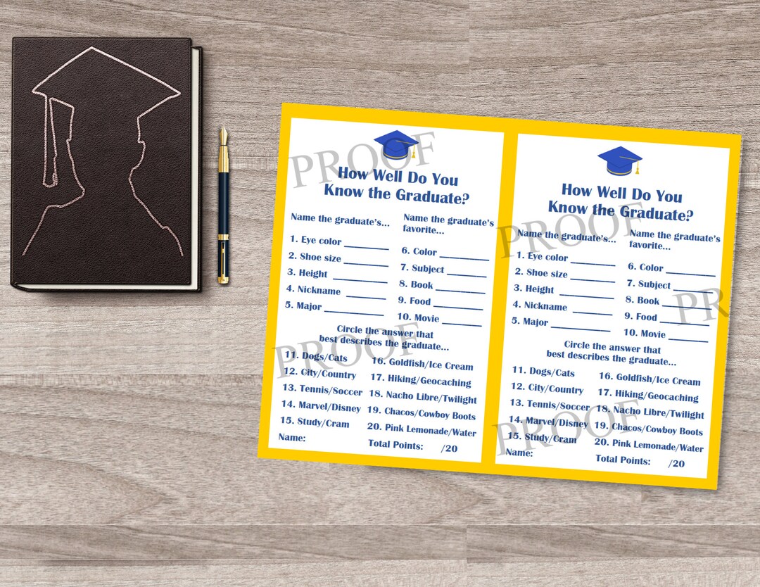 Graduation Party Game Printable - Etsy