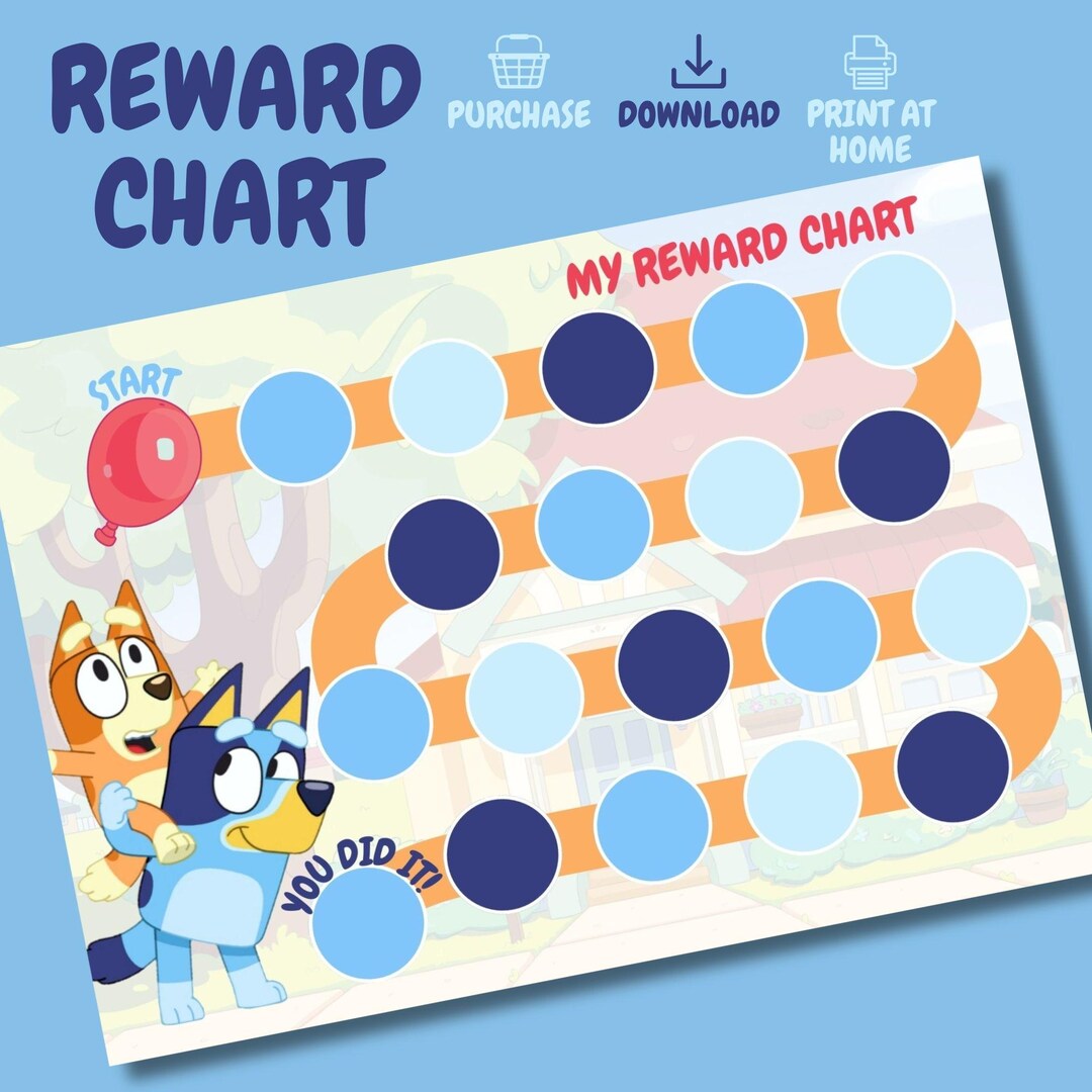 Bluey Reward Chart: Printable Kids Behaviour and Chore Tracker (digital ...
