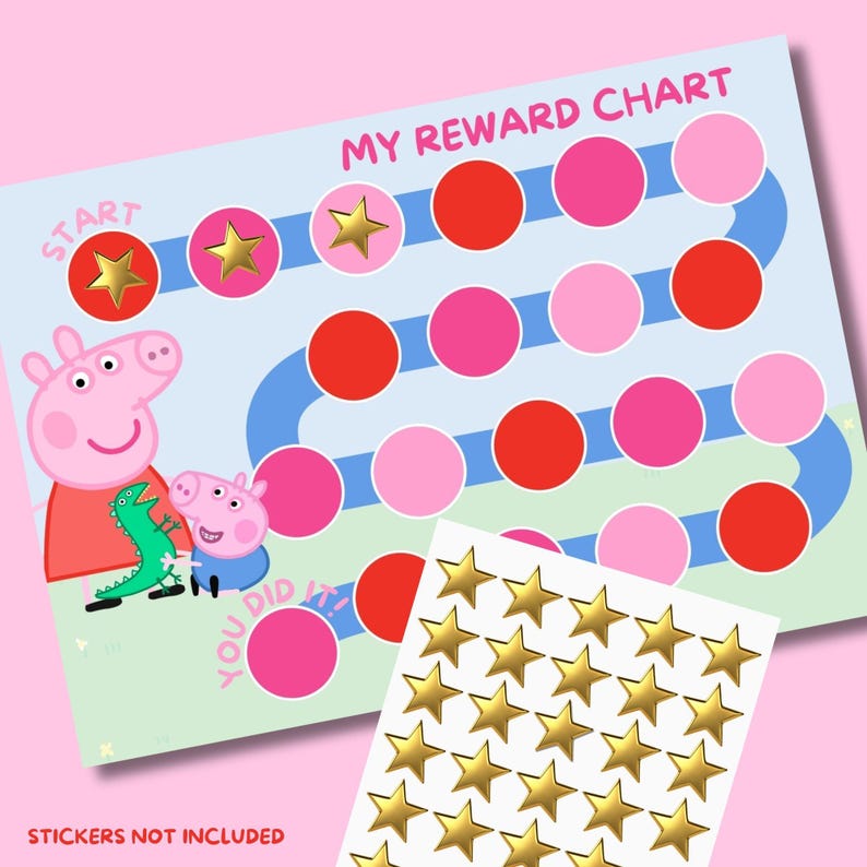 Peppa Pig Reward Chart: Printable Kids Behaviour and Chore Tracker ...