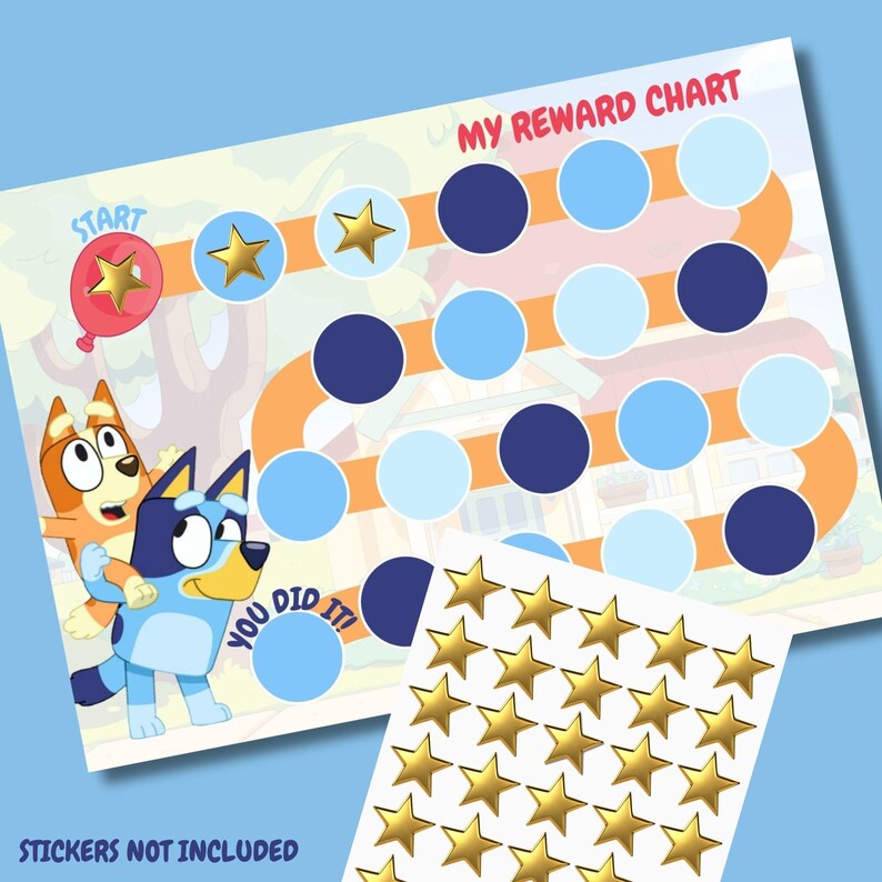 Bluey Reward Chart: Printable Kids Behaviour and Chore Tracker (digital ...