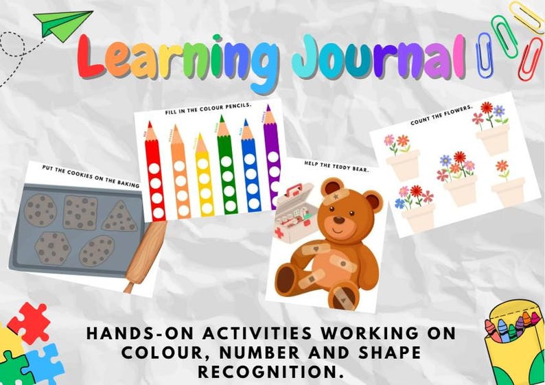 Toddler Learning Journal, Printable Toddler Activity Worksheet Book - Etsy