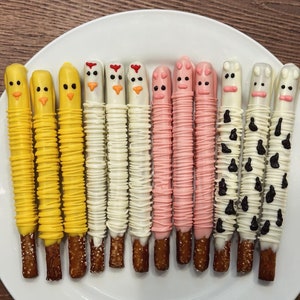 Farm Animal Chocolate Covered Pretzels - Etsy