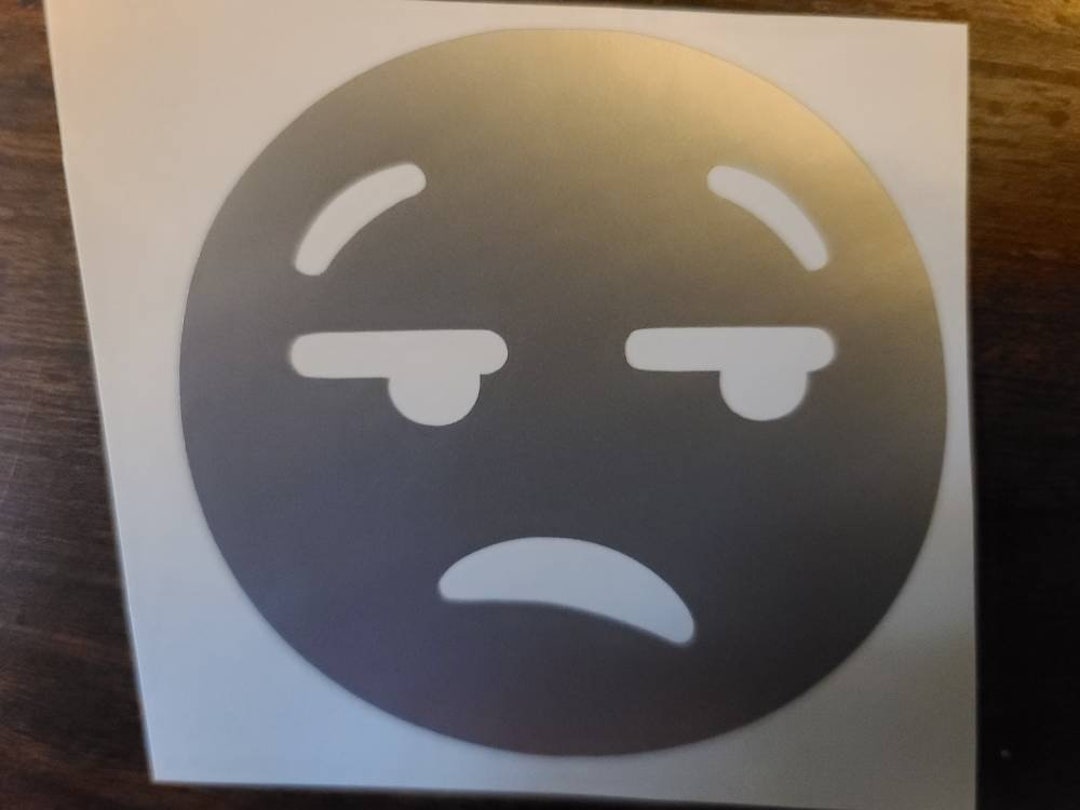 Disinterested Meh Emoji Logo Vinyl Sticker - Etsy