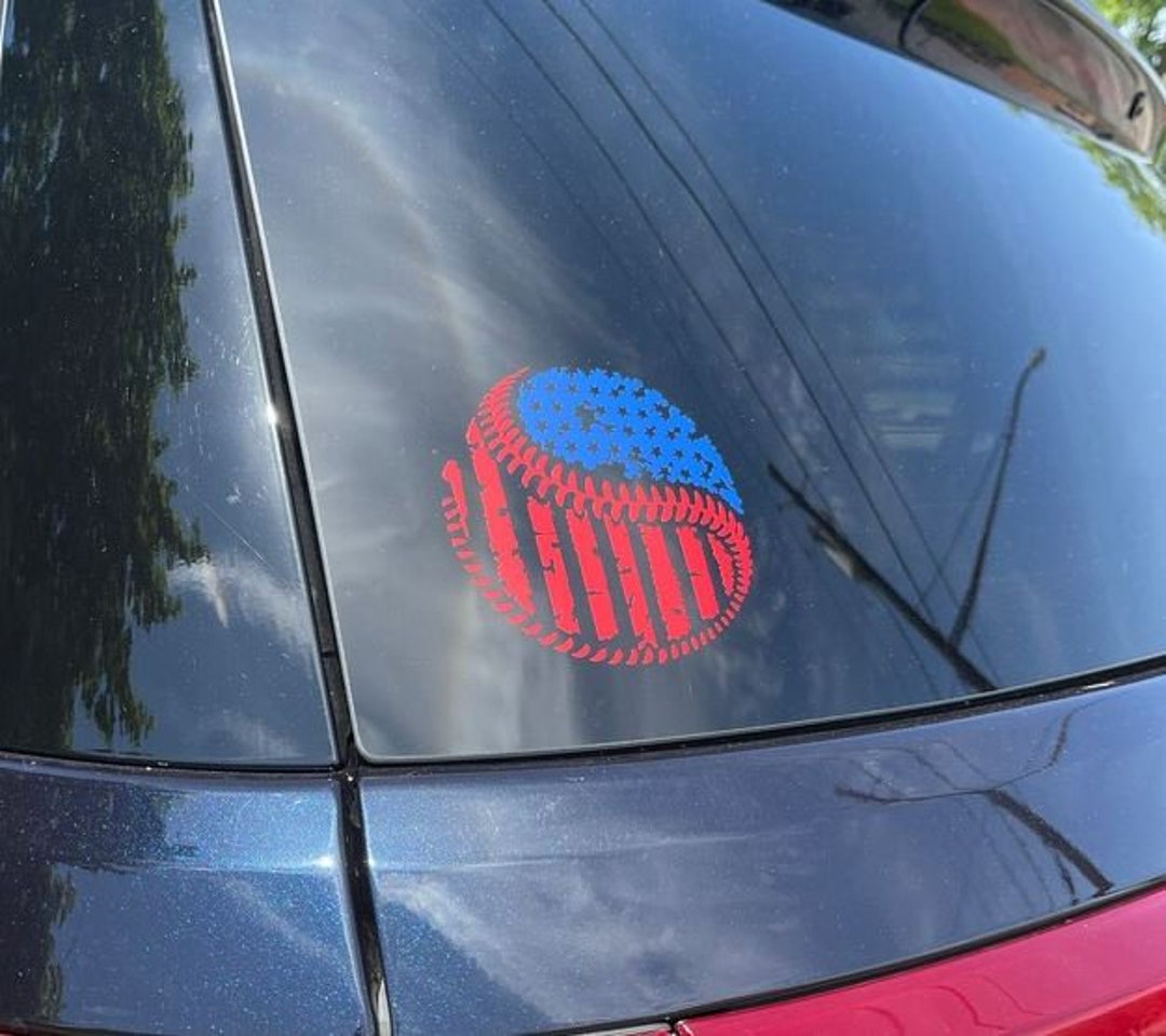 American Flag Baseball Softball Vinyl Sticker - Etsy