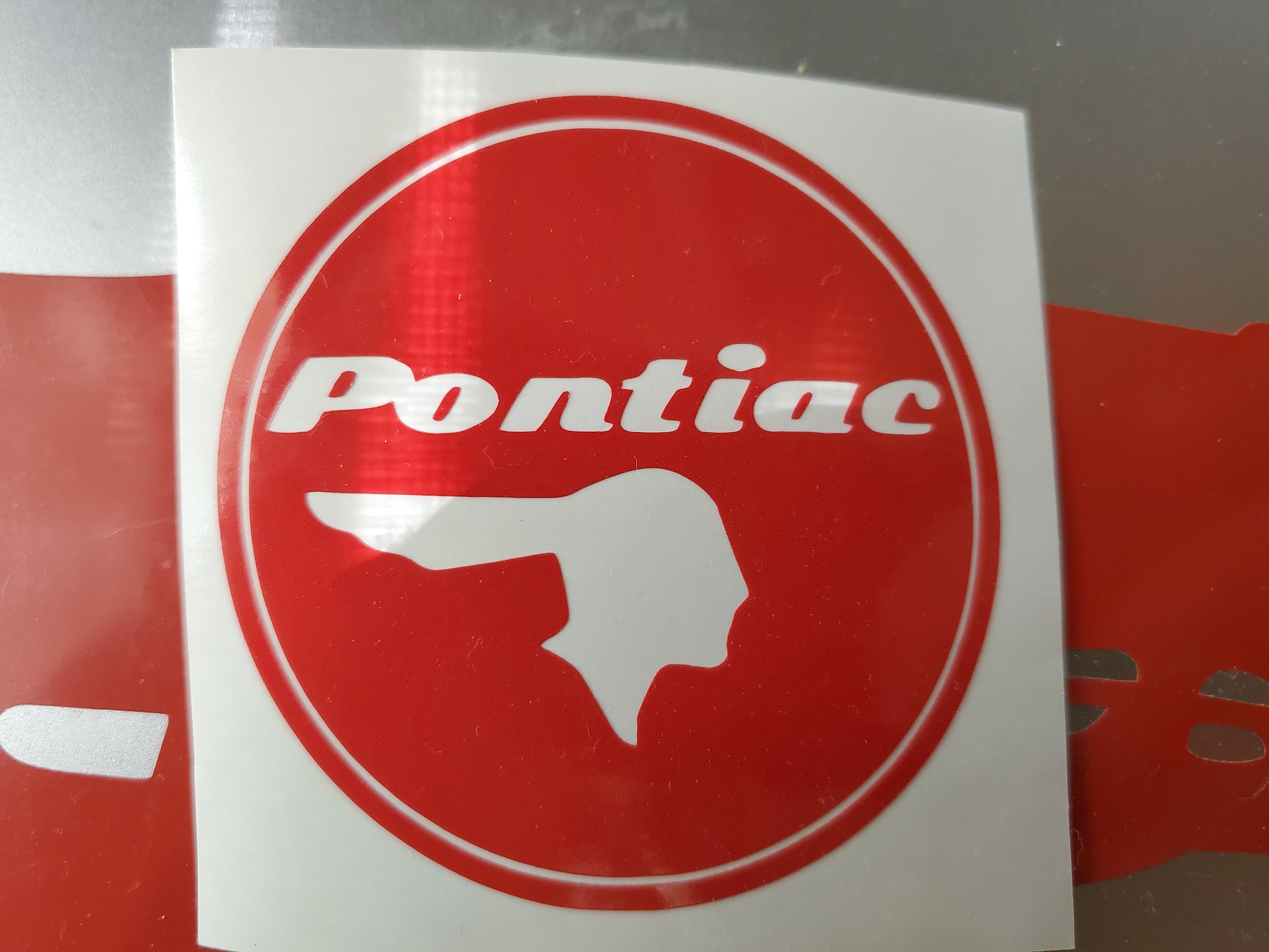Round Pontiac sign vinyl sticker | Etsy