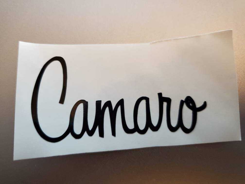 Chevrolet Camaro script logo vinyl sticker | Etsy
