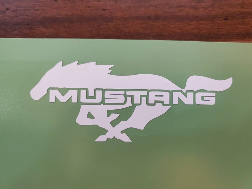 Ford Mustang horse with inset lettering vinyl sticker | Etsy