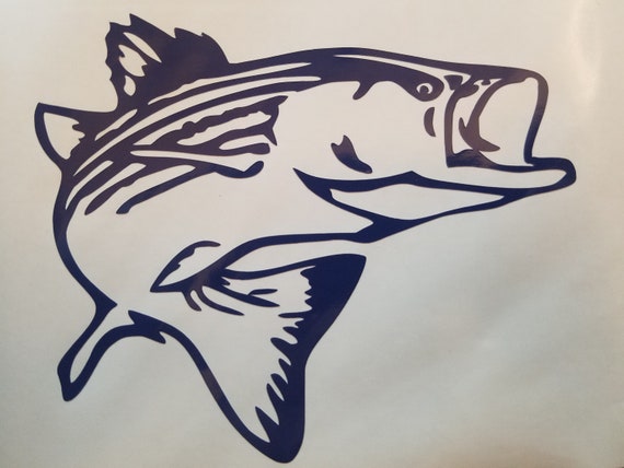 Digital Striped Bass Decal Striped Bass Striped Bass Sticker Drawing ...
