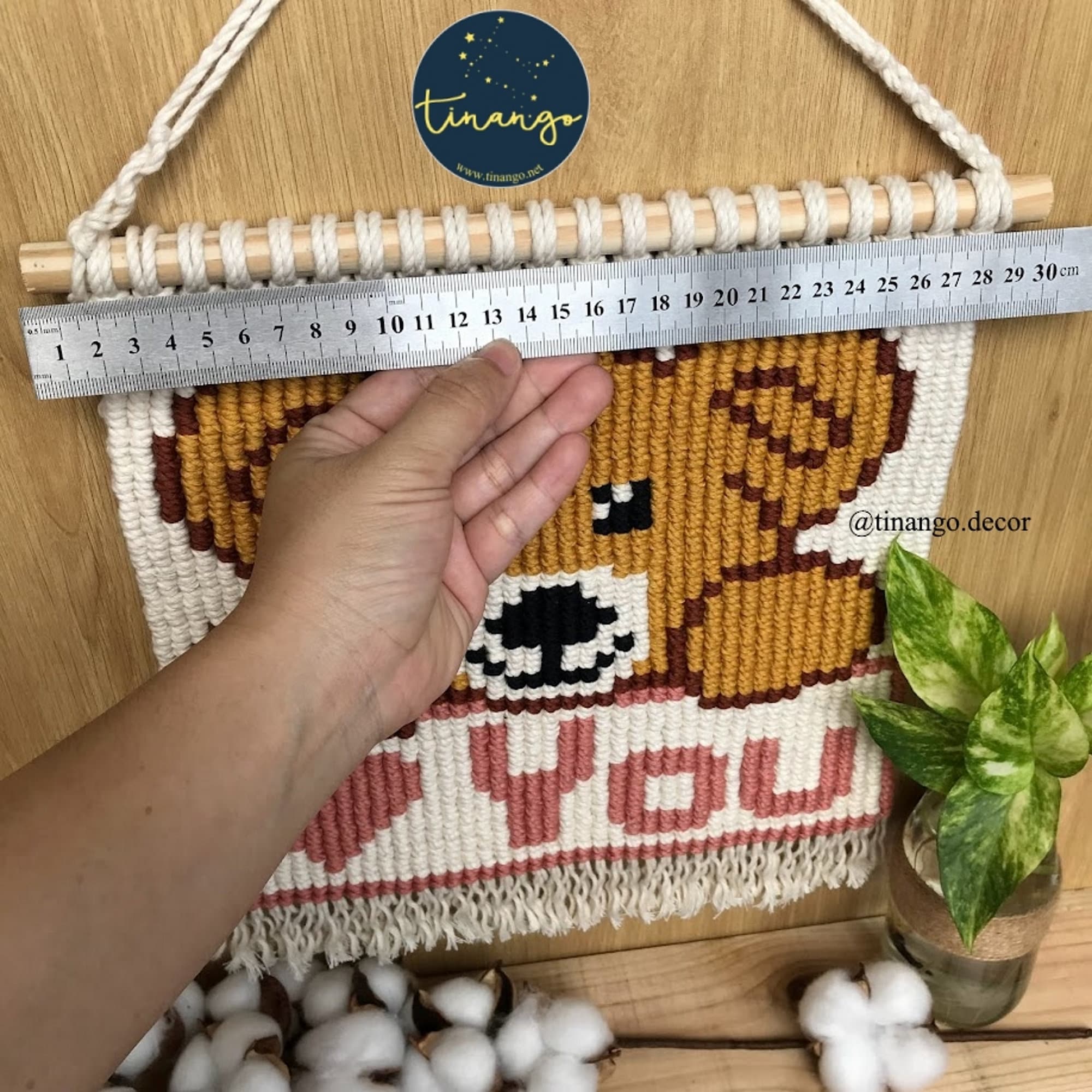 Cute Bear Macrame Wall Hangings/macrame Wall Hangings Pixel Art/ Cute ...