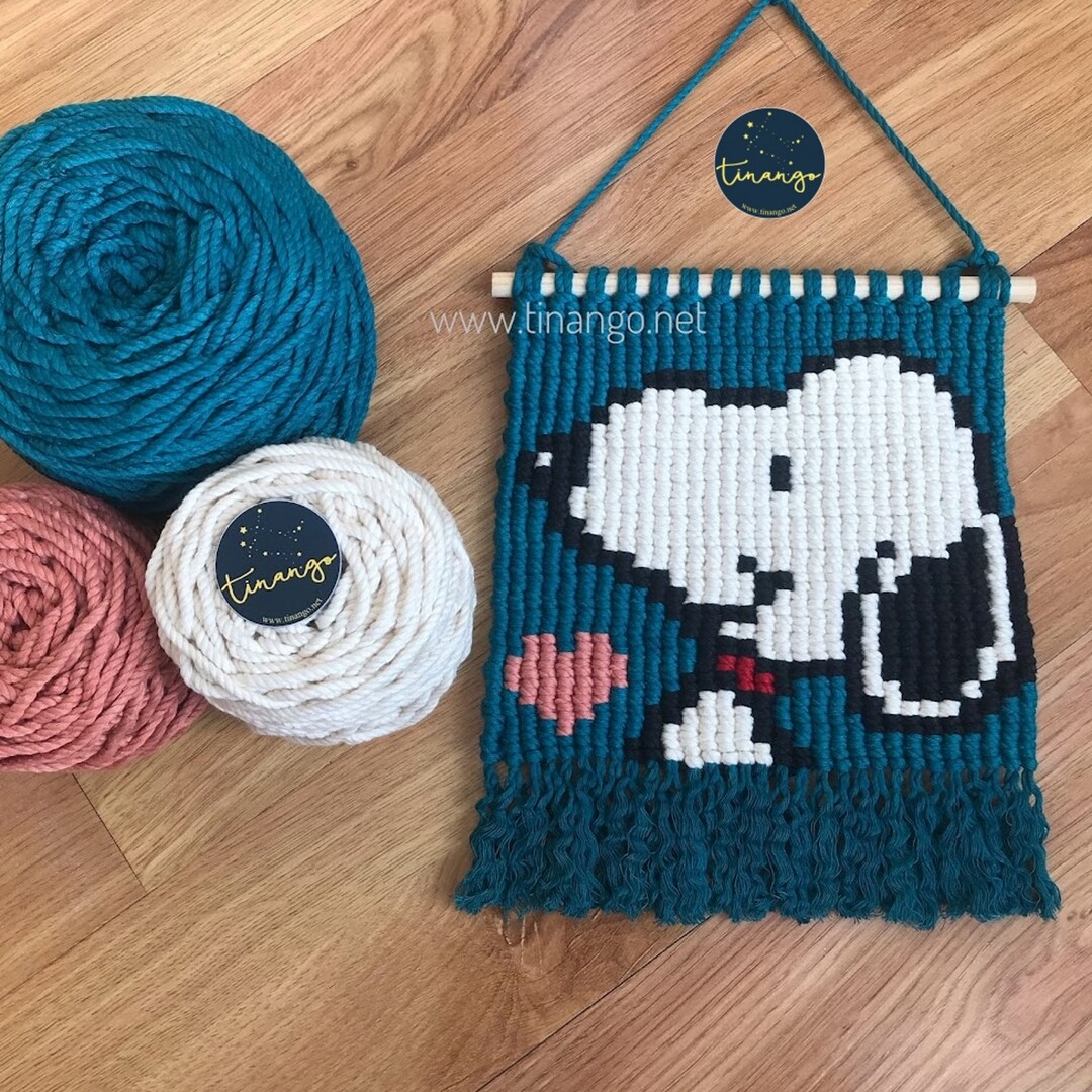 Cute Dog Macrame Wall Hangings/macrame Wall Hangings Pixel Art - Etsy
