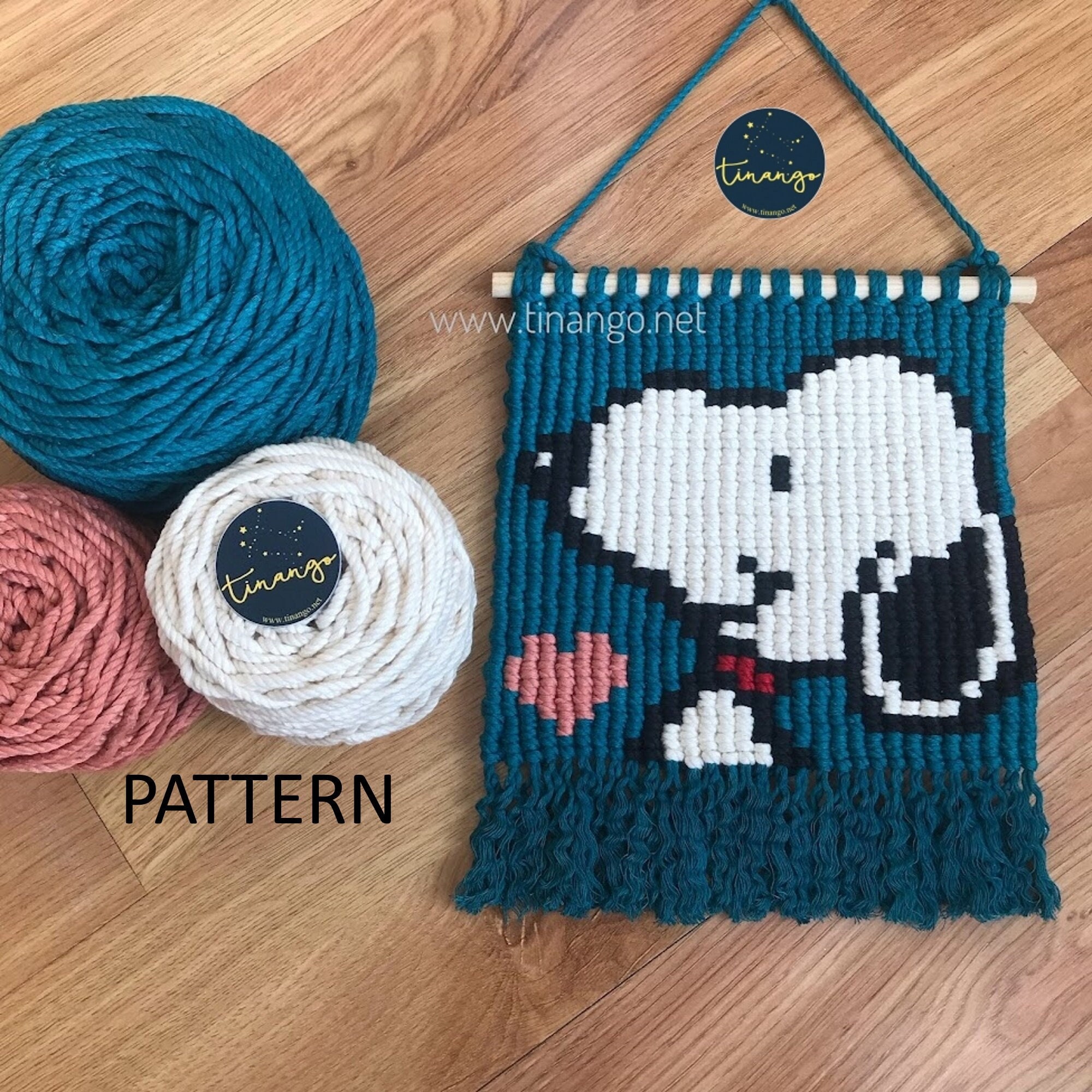 Pattern.cute Dog Pixel Macrame Pattern. Modern Home Decor Wall Hanging ...