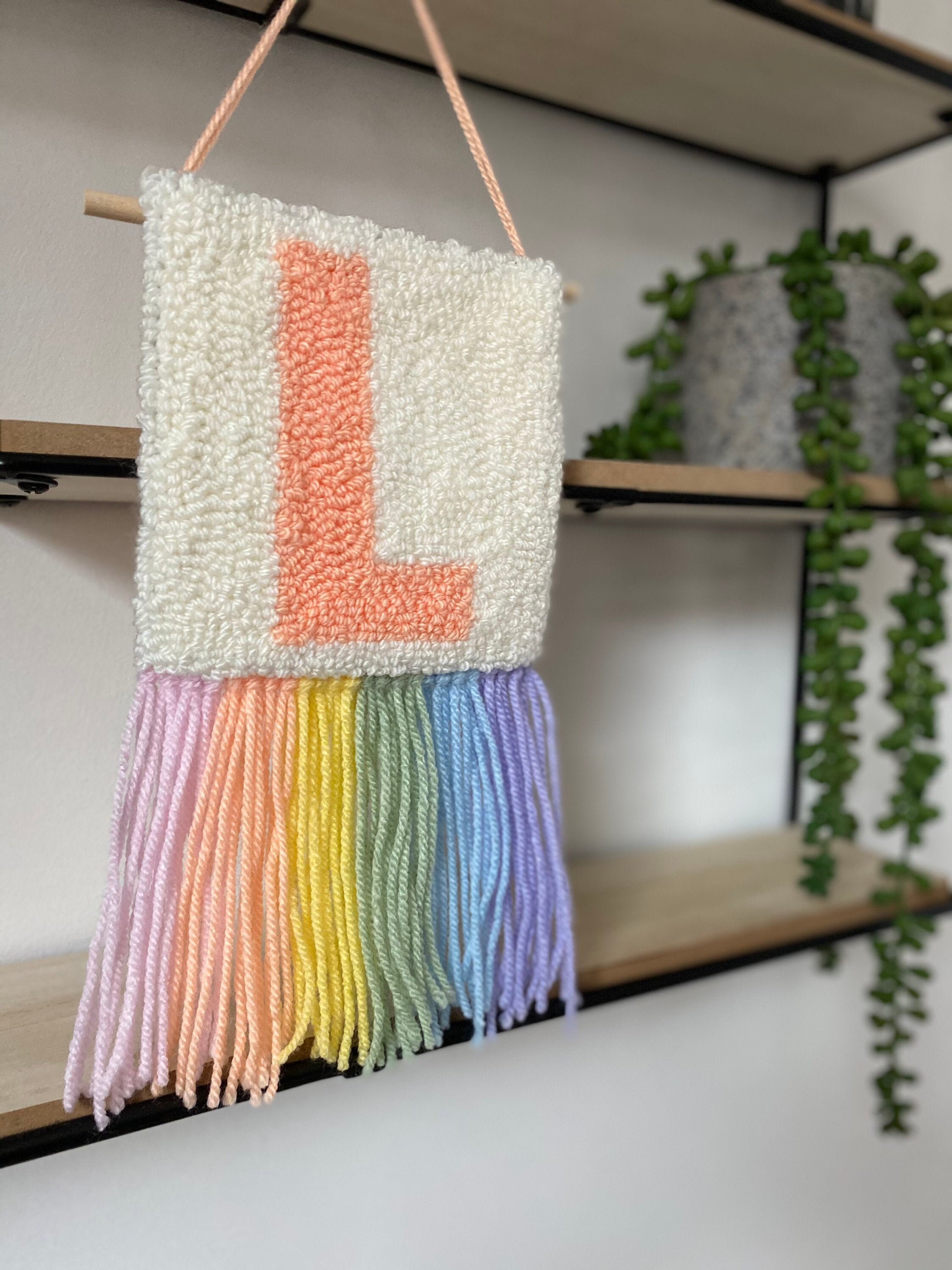 Mini Pastel Rainbow Initial Wall Hanging Personalised Wall - Etsy UK