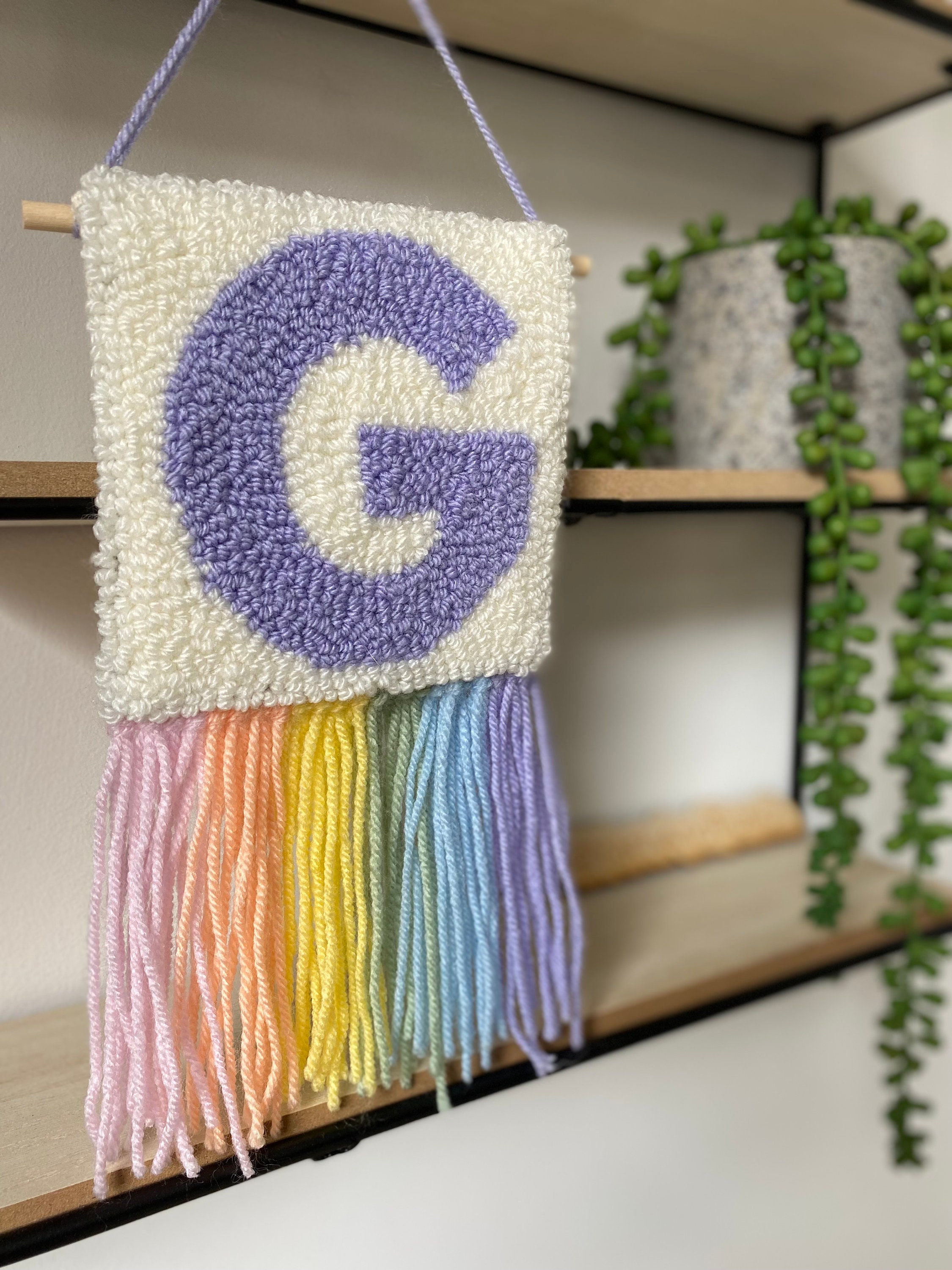 Mini Pastel Rainbow Initial Wall Hanging Personalised Wall - Etsy UK