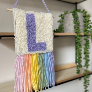 Mini Pastel Rainbow Initial Wall Hanging Personalised Wall - Etsy UK
