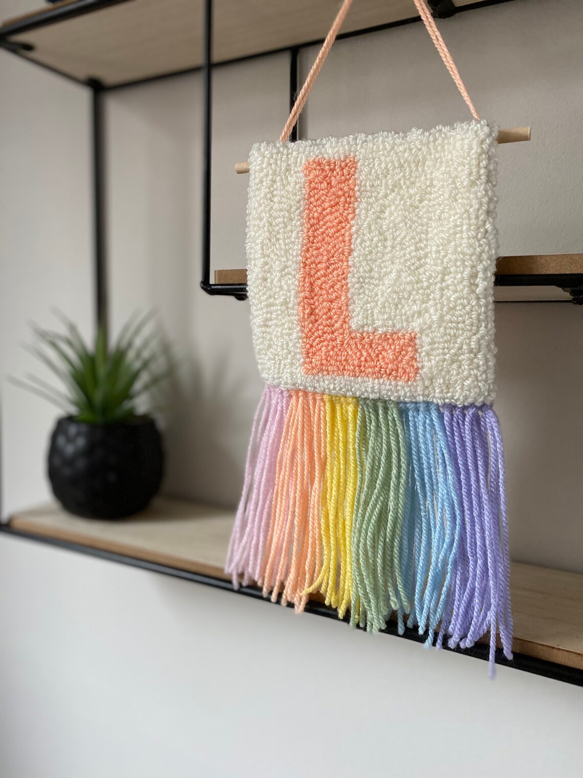 Mini Pastel Rainbow Initial Wall Hanging Personalised Wall - Etsy UK