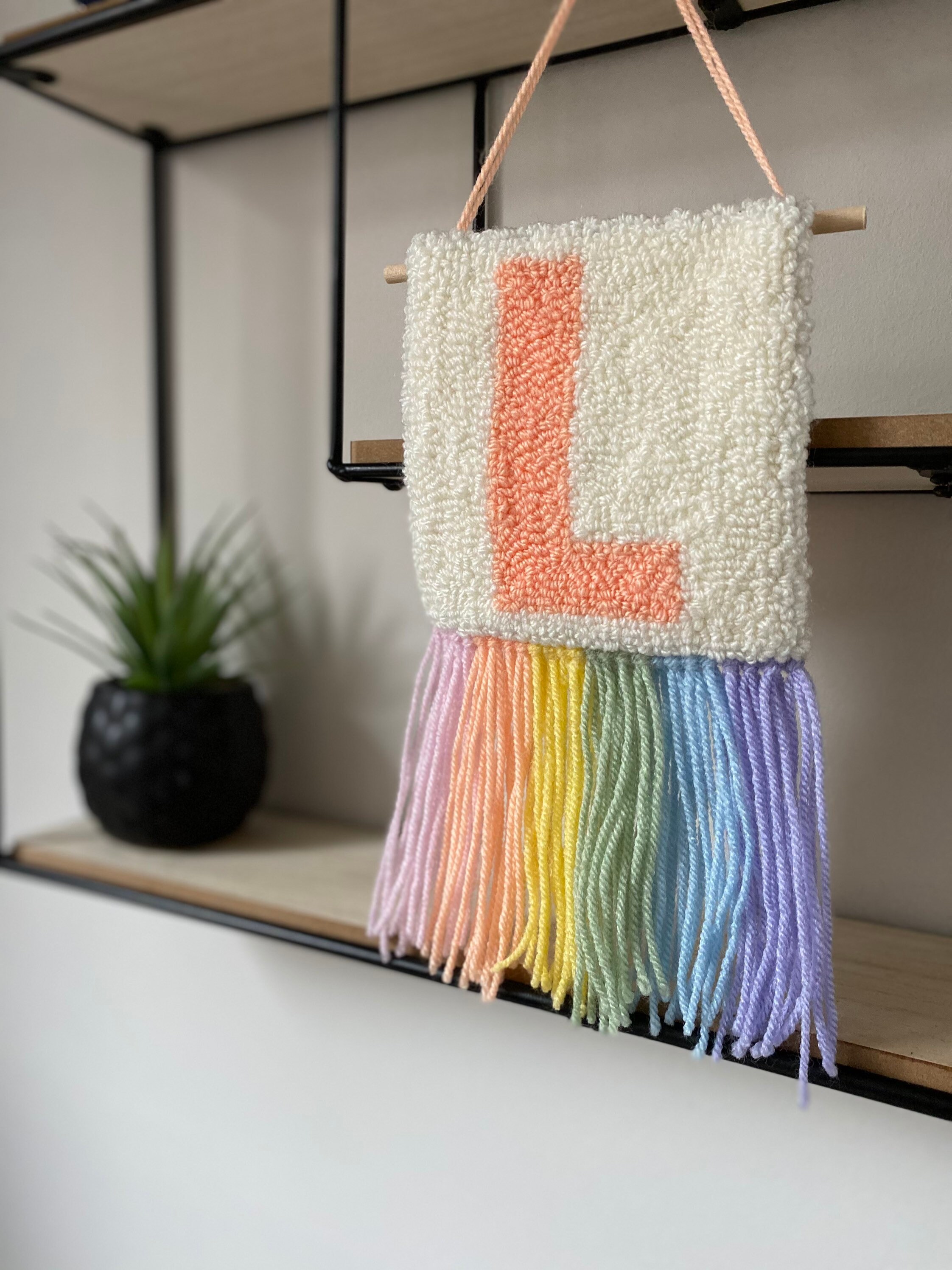 Mini Pastel Rainbow Initial Wall Hanging Personalised Wall - Etsy UK