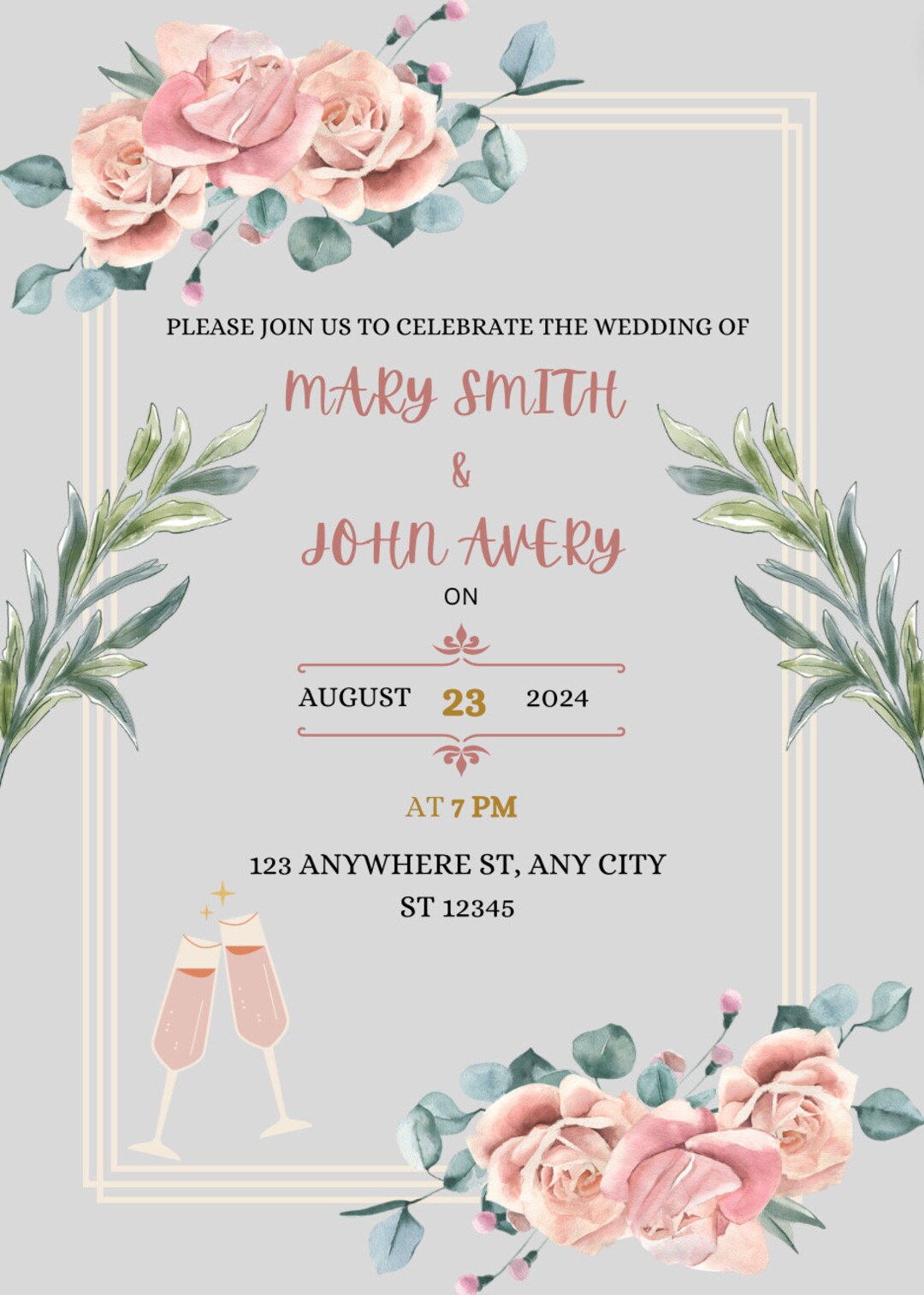 Lovely Floral Wedding Invitation - Etsy