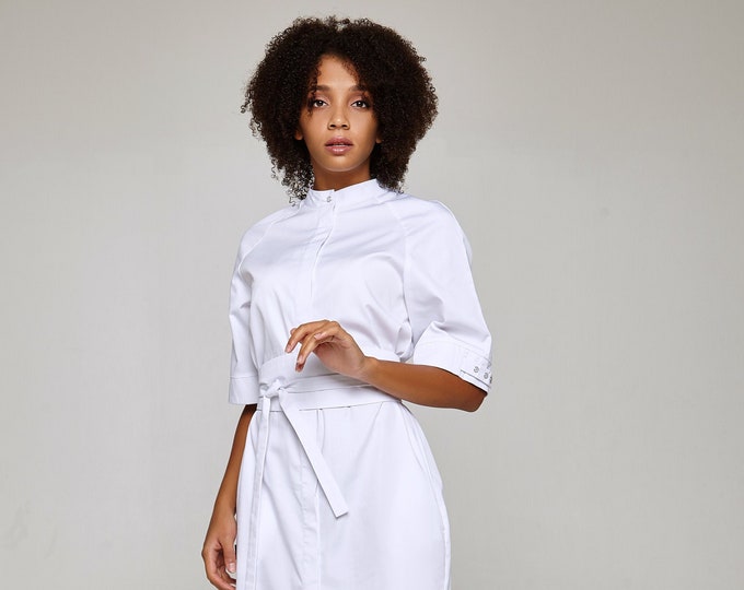 White Scrub Dress Nurse Uniform for Graduation Pinning Ceremony - Etsy